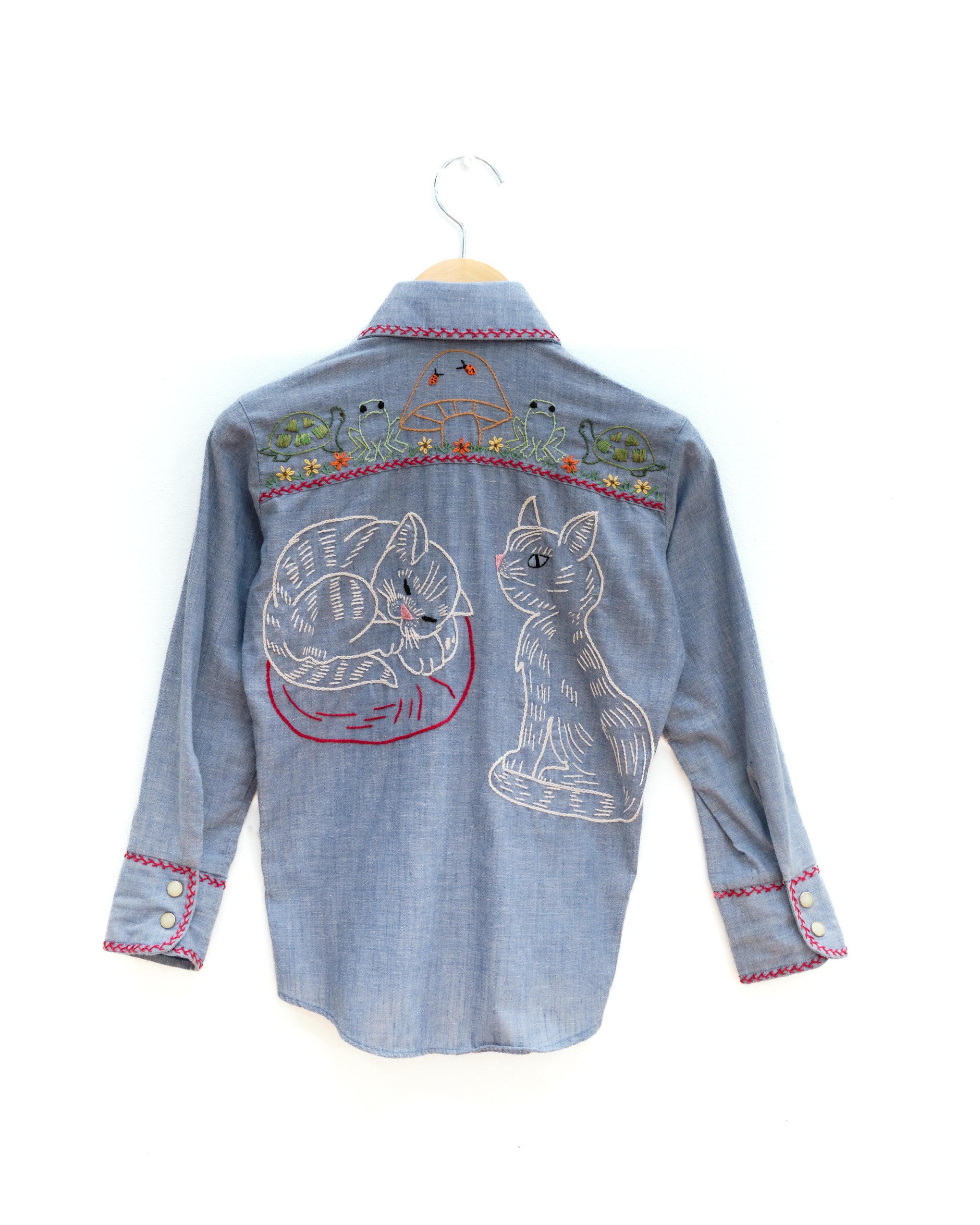 Embroidered Cats Shirt – Penny Arcade Vintage